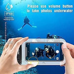 JOTO 6 Pack Universal Waterproof Phone Holder Pouch, IPX8 Underwater Case Cell Phone Dry Bag for iPhone 14 13 12 11 Pro Max Plus XS XR X 8 7, Galaxy S21 S20 S10 S9 Note Pixel Up to 7.0"-Clear