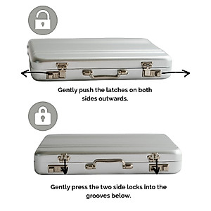 FABMODE 2 Pcs Briefcase Business Card Holder Aluminum Suitcase Credit Cards ID Card Organizer Case Waterproof Christmas Employee Valentine's Day Gifts for Women and Men (1 Memo Clip Included)