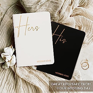 Taja Vow Books His and Hers, Wedding Vow Books with Gold Foil Lettering, Perfect Wedding Ceremony Essential for Wedding Stuff - Timeless Elegance