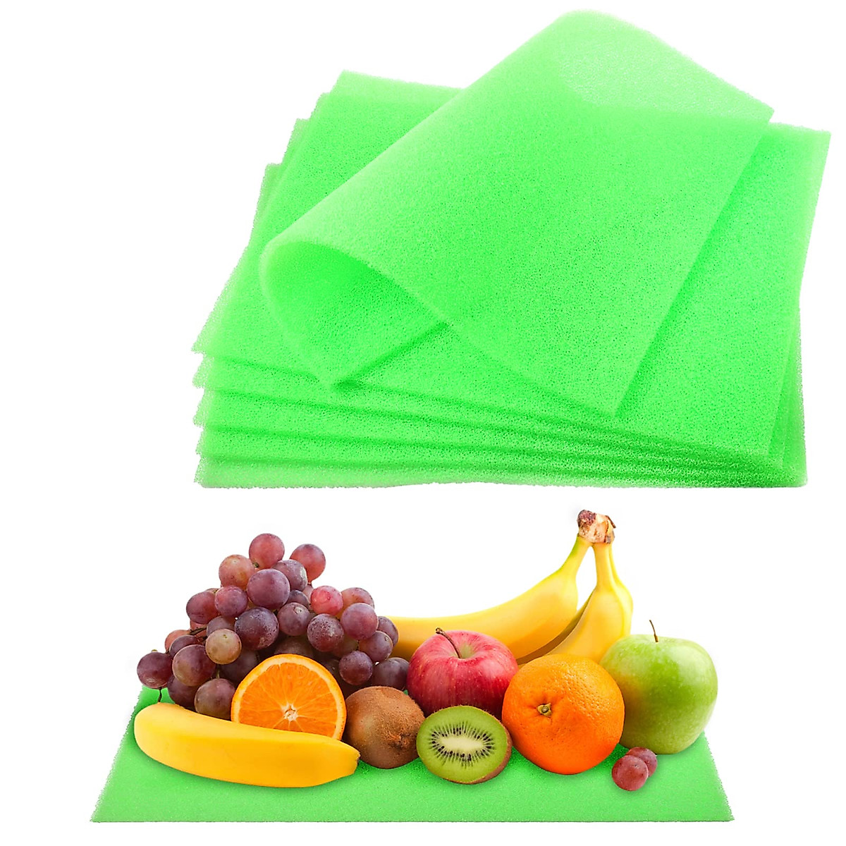 DGQ 6pcs Refrigerator Liners 15 x 12 Inches Life Extending Fruit & Vegetable Crisper Drawer Liner Washable Reusable Fridge Refrigerator Mat Food Life Extender Mats for Fruit and Veggies