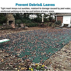 Pool Safety Cover, Winter Inground Pool Safety Cover, Rectangular Blue Mesh Cover for Outdoor Garden Swimming Pools, Easy Installation (Size : 500cm x 700cm (16ft×23ft)) (Size : 400cm x 8)