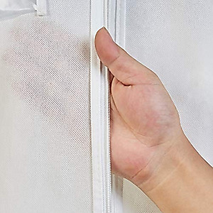 VANVENE Large Garment Bags 72 Saver Dustproof Cover Storage Bag Wedding Dress Bag Prom Ball Gown Garment Clothes Protector (White)