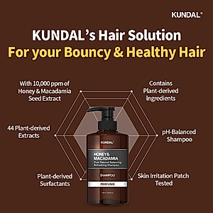 KUNDAL Honey&Macadamia Hydro-Intensive Moisture Premium Nature Hair Shampoo [Blackberry Bay] Sulfate Free, Macadamia Oil for Damaged Hiar care, Deep Clean & Hydration 1,000ml (300ml x2ea)