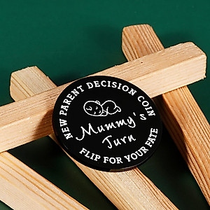Fun New Parents Decision Coin, New Mom Gifts for Women New Dad Gift for Mother to Be New Baby Baby Shower Pregnancy Gift First Time Birthday Mothers Fathers Day Christmas Thanksgiving, Double Sided