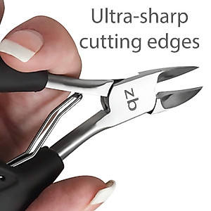 Zizzili Basics Toenail Clippers for Thick or Ingrown Toenail - Large Handle for Easy Grip + Sharp Stainless Steel - Best Nail Clipper & Pedicure Tool for Seniors - Maintain Healthy Nails with Ease