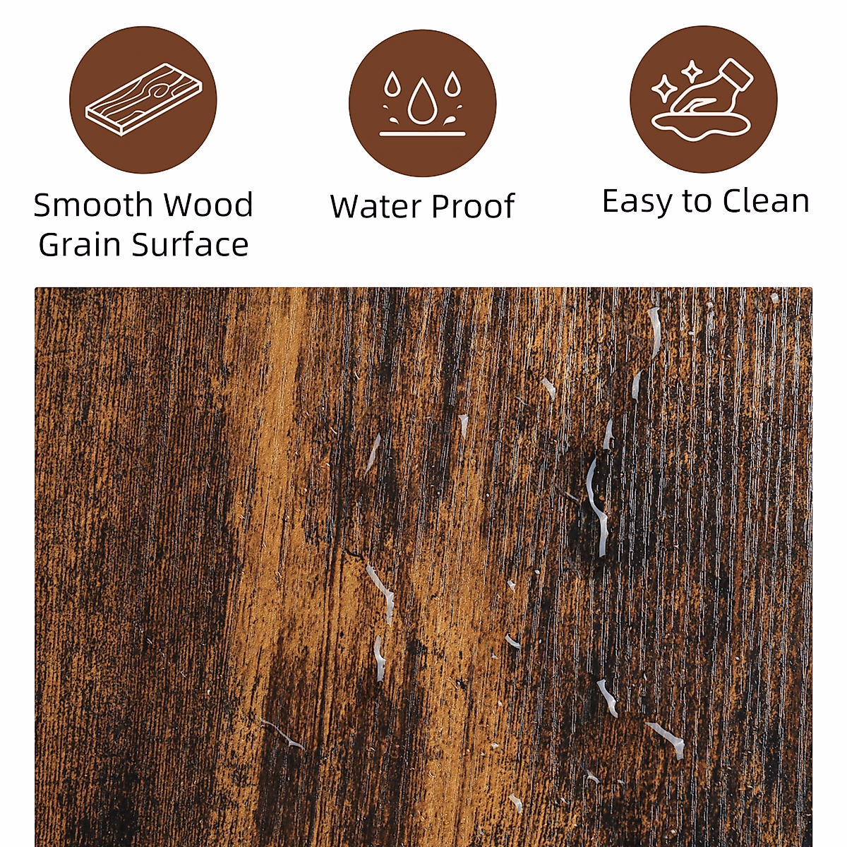 TJYGO Kitchen Table and Chairs for 4, Dining Table Set for 4 with Space-Saving Design, Industrial Dining Room Table Set for Family Dinner, Party, Rustic Brown