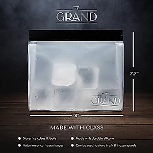 4 Piece Crystal Clear Ice Cube Maker - Square Ice Cube Mold Makes Large Square Ice Cube for Cocktails & Drinks - Clear Ice Maker with Silicone Container - Durable, Freezer-Safe, Food-Safe - 7Grand