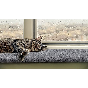 PURRCHED Cat Perch, Carpeted Cat Window Perch, Cat Bed, Cat Seat, Made in The USA, Sturdy, Safe and Easy to Install.
