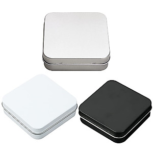 JONbinbkl Storage For Case With Lid Tinplate Box Keeping Home Dorm Candy For Condom Storage, Silver