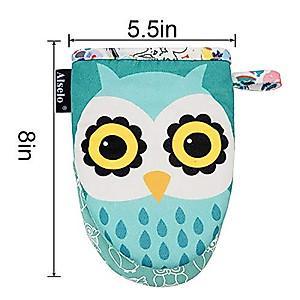 Alselo Mini Oven Mitts,2pk - Silicone Little Kitchen Gloves, Heat Resistant with Non-Slip Grip and Soft Quilted Cotton Lining for Safe Backing Cooking Barbecue (Green, 2)