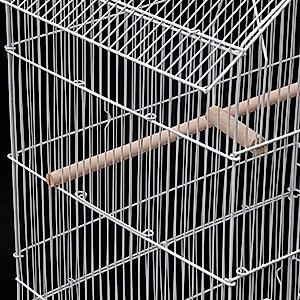 39" Bird Cage Pet Supplies Metal Cage with Open Play Top with Three Additional Toys White