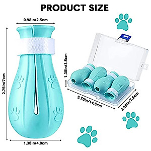 4Pcs Cat Anti-Scratch Shoes,Cat Boots for Cats Only,Anti-Scratch Cat Feet Claw Covers Adjustable Prickly Anti-Off Shoes Nail Gloves for Cat Silicone for Cat Grooming Bathing and Shaving (Blue)
