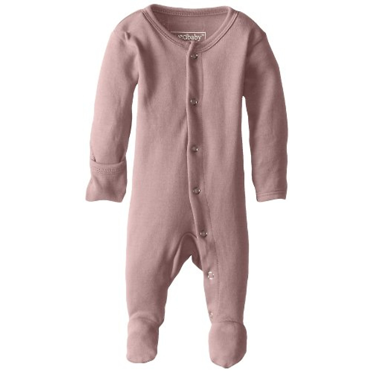 L'ovedbaby Baby Girls Organic Snap One-Piece Footies, Mauve, Preemie/NB 4-7 Lbs US
