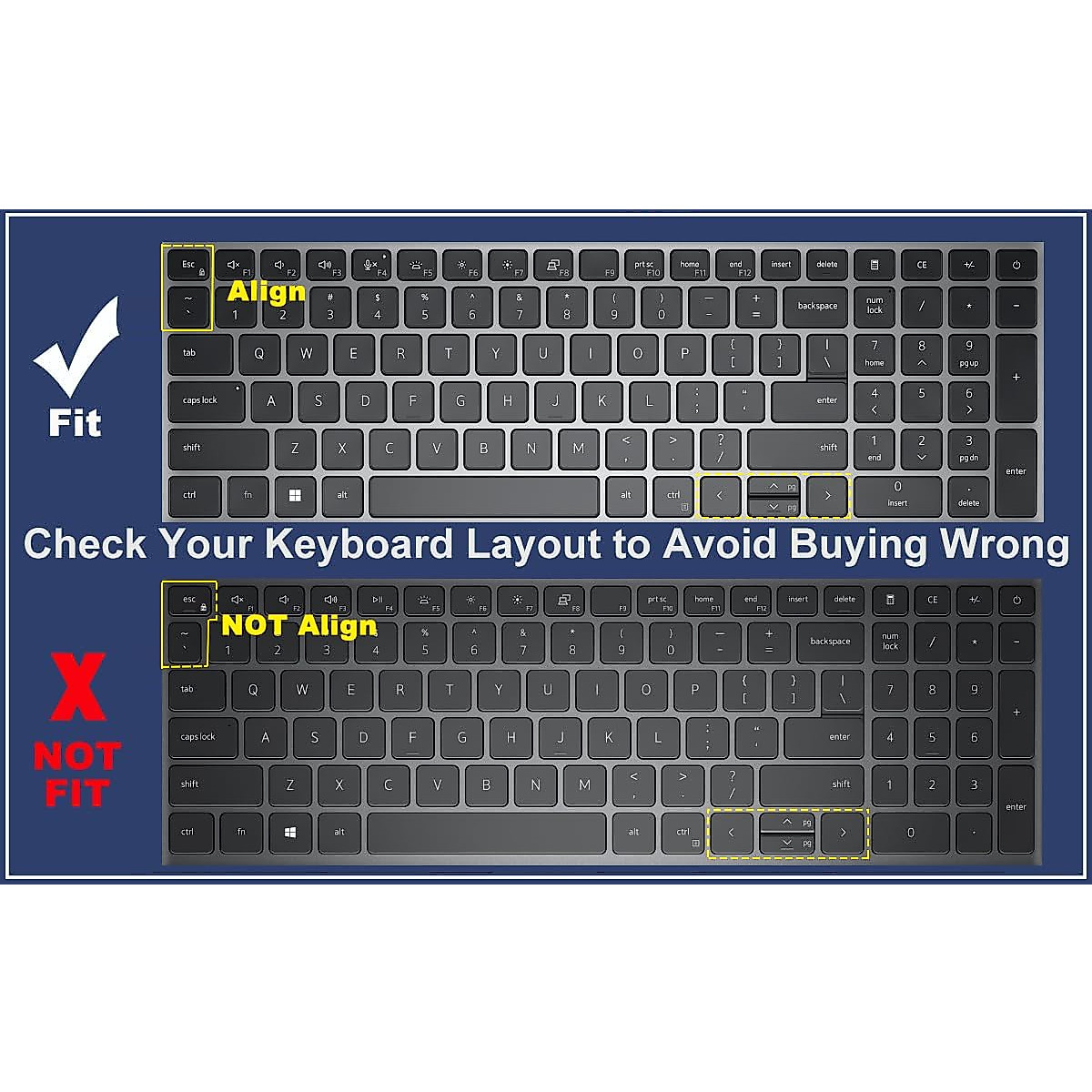 Keyboard Cover for Dell Latitude 5550 5540 5530 5531 5520 5521 3540 15.6" Laptop Keyboard Skin, Dell Precision 3560 3561 3570 3571 3580 3581 3590 3591 15.6" Laptop Keyboard Cover Protective Skin-Clear