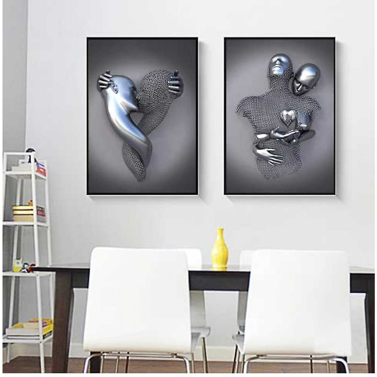 Metal figure sculpture art poster spray painting core modern living room home decoration painting corridor corridor hanging painting