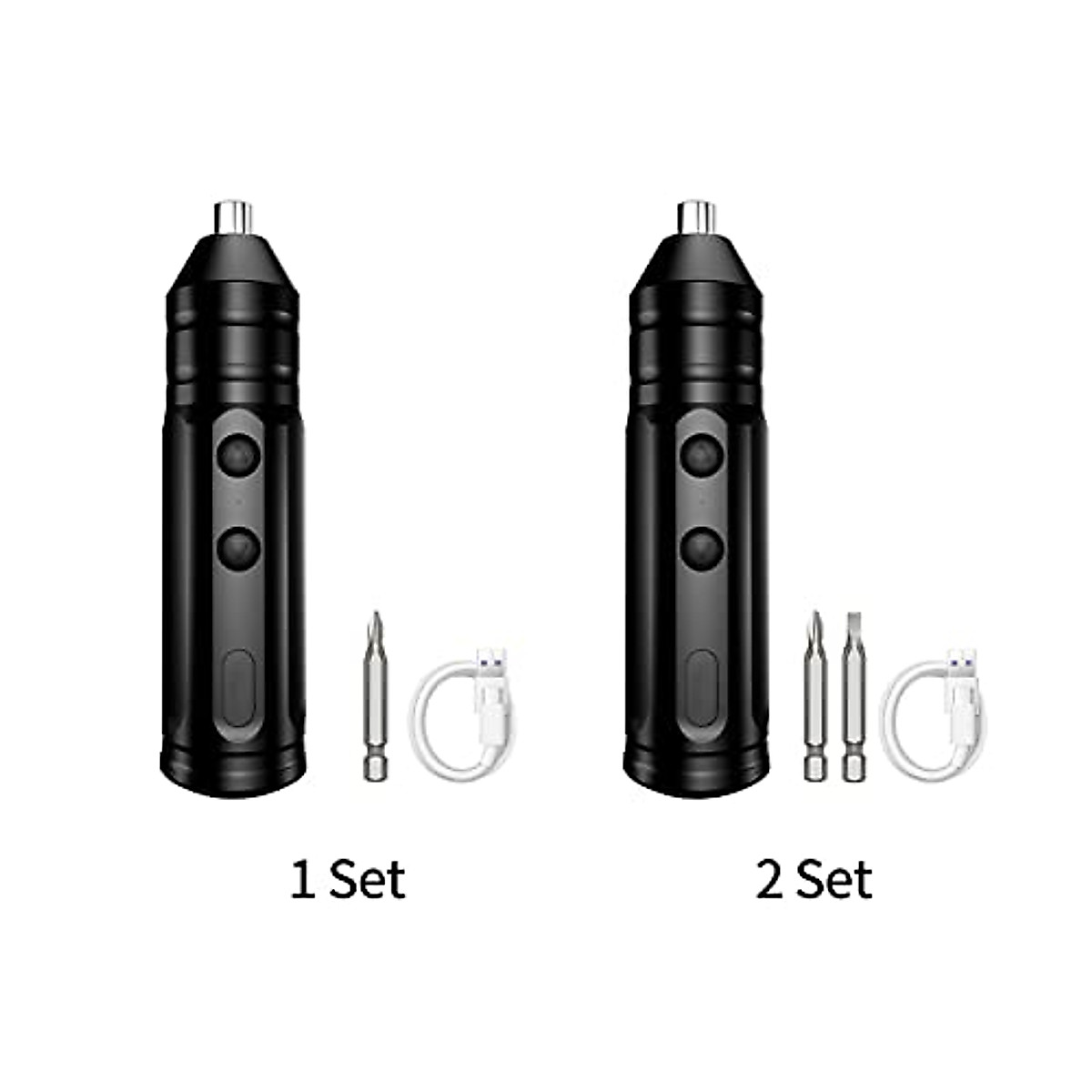 CALIDAKA Cordless Electric Screwdriver Kit Mini Drill 250 RPM,USB Rechargeable Power Screwdrivers Set,Portable Automatic Home Repair Tool Kit with USB Cable