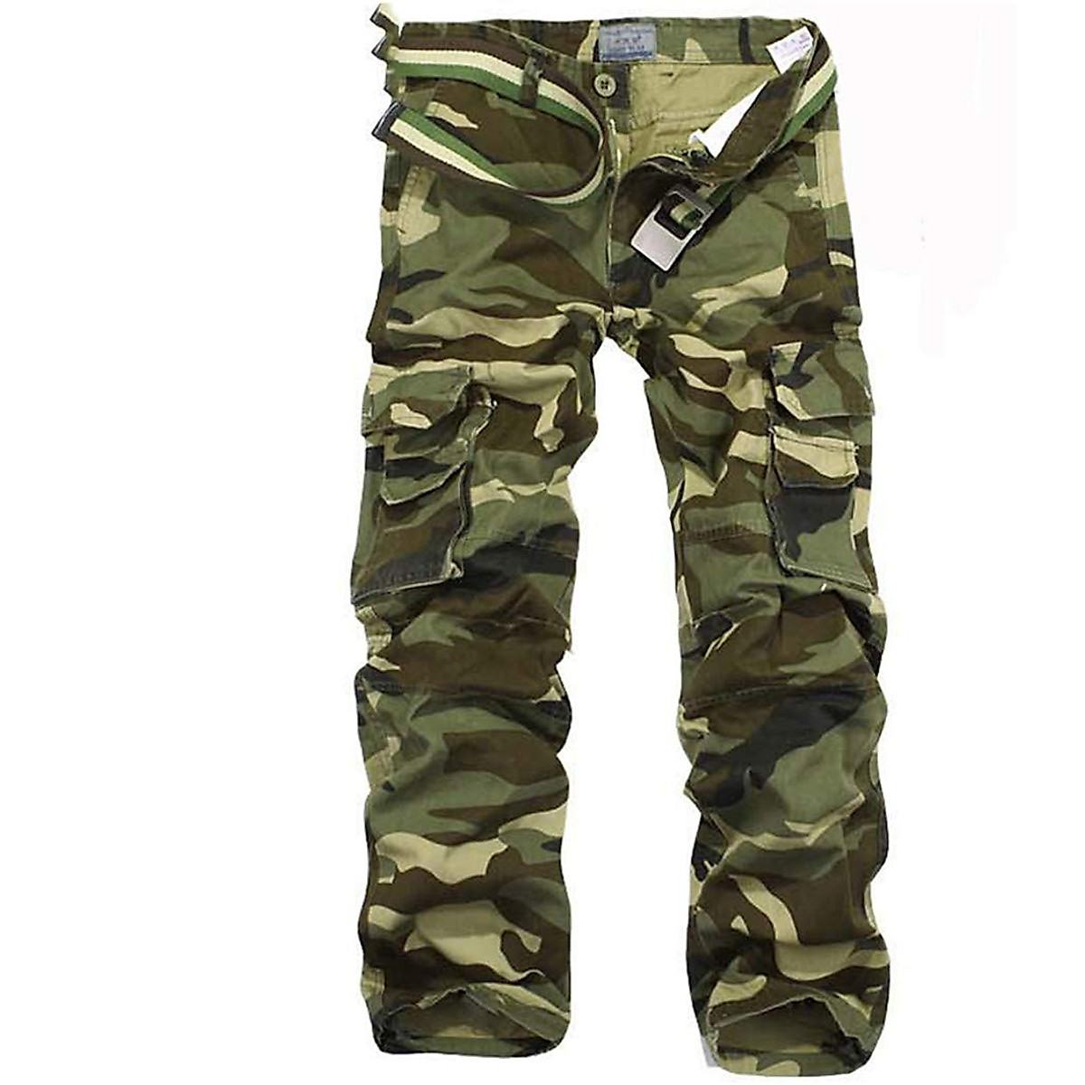 MNXOIA Military Style Army Combat Uniform Camouflage Pants Men's Camo Train Tactical Cargo Pants Casual Cotton Pants Gray Camo 38