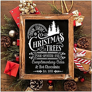 10 Pieces Christmas Stencils Reusable, 8 X 11 Inch Holiday Farm Fresh Christmas Tree Stencils for Painting on Wood Sign DIY Crafts Fabric Canvas Winter Decor (10pcs A4 chrismtas-old)
