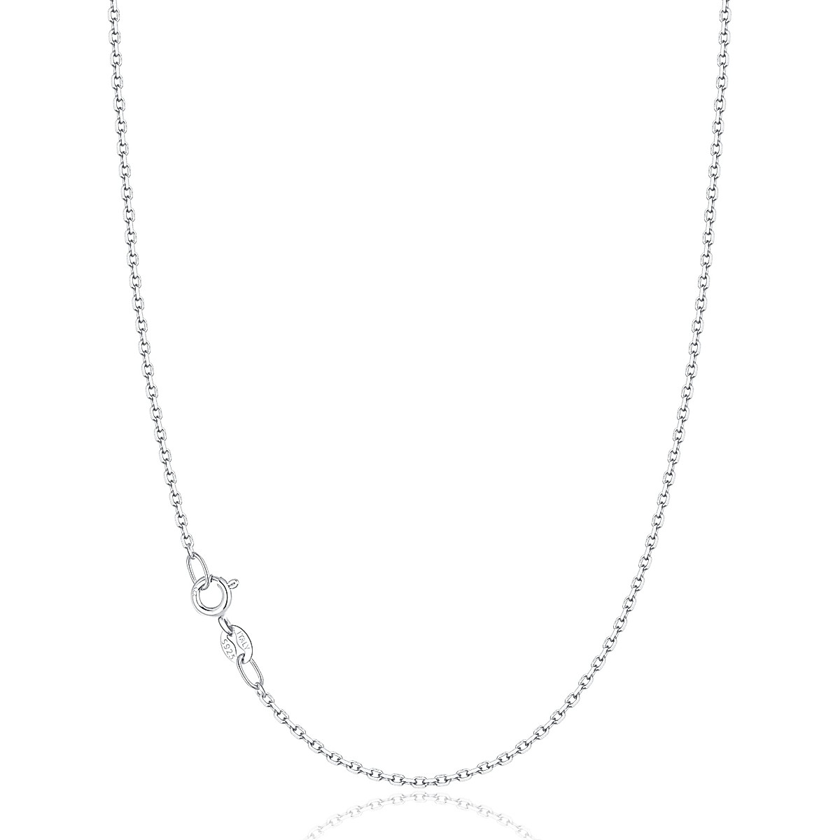 Jewlpire Solid 925 Sterling Silver Chain Necklace for Women, 1.3mm Cable Chain Silver Chain for Women Sturdy & Shiny Women's Chain Necklaces, 18 Inch