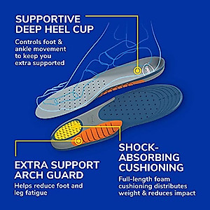 Dr. Scholl's Heavy Duty Support Pain Relief Orthotics, Designed for Men over 200lbs with Technology to Distribute Weight and Absorb Shock with Every Step (for Men's 8-14)
