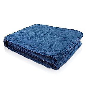 SereneLife Weighted Blanket 60x80 Inches, 15 lbs with Removable Super Soft Minky Cover and Premium Glass Beads Filling for Adults and Children, Heavy Blanket for Bed Sofa (Queen)