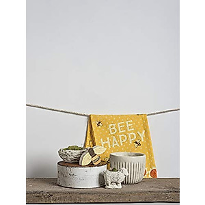 Primitives by Kathy 38310 Charming Kitchen Dish Towel, Bee Happy- Yellow