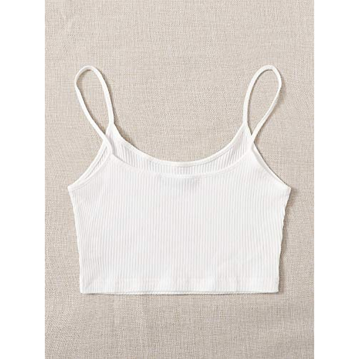 Floerns Women's Sleeveless Camisole Letter Print Crop Cami Top A White L