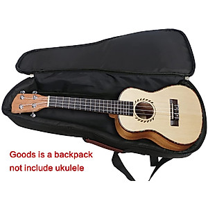 HOT SEAL 10MM Leather Handles Thick Durable Colorful Ukulele Case Bag with Storage (21in, Light Blue)
