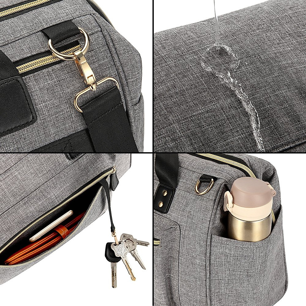 RUVALINO Universal Stroller Organizer with Cup Holders, Stroller Caddy with Detachable Bag, Tissue Pocket, Non-Slip Strap Accessories for Uppababy, Umbrella, Wagon, Baby Jogger, Bob(190)