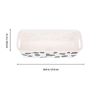 Yardwe Desktop Makeup Organizer Bin Cow Pattern Goodie Containers Phone Storage Case Box Items Bin Sundries Tray for Book Cosmetics Food Home Office