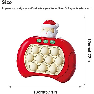 Christmas Santa Claus Pop Fidget Game Toys,Quick Push Pattern Electric Poping Bubble Squeeze Sensory Fidget Toys, Handheld Console Game Machine,Mini Games Sensory Toys for Xmas Birthday Gifts