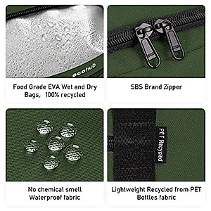 ECOHUB Personal Item Bag 16'' Small Duffel Bag Travel Bag Weekender Bag Gym Bag Tote Duffel bag Overnight Bags Travel Essentials for Women and Men Shoulder Bag Carry On Shoes Bag (Green)