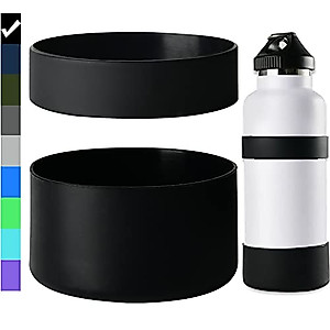 Miracredo 2 PCS Silicone Water Bottle Boot, Protective Silicone Sleeve, Anti-Slip Bottom Cover with Silicone Ring, BPA Free, Compatible with Simple Modern, Iron Flask, Thermoflask, Hydro Flask