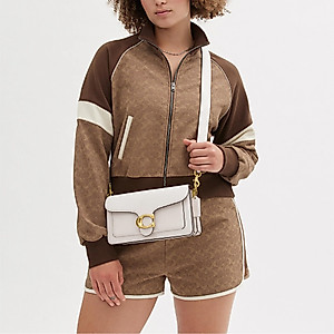 COACH Polished Pebble Leather Tabby Shoulder Bag 26, Chalk, One Size