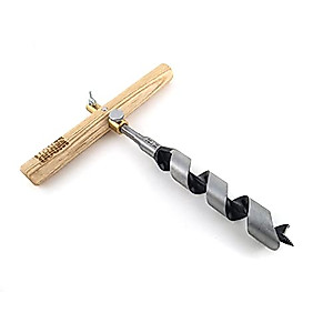 Woodowl BCH-Set 6-Piece Bushcraft Survival Auger Kit with T-Handle and 5 Auger Bits in Tool Roll