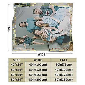 Personalized Custom Blanket Soft Flannel Material, Multi-Size Options Using Photos of Family, Friends, Dog, Cat Or Pet, Birthday Valentines Gifts