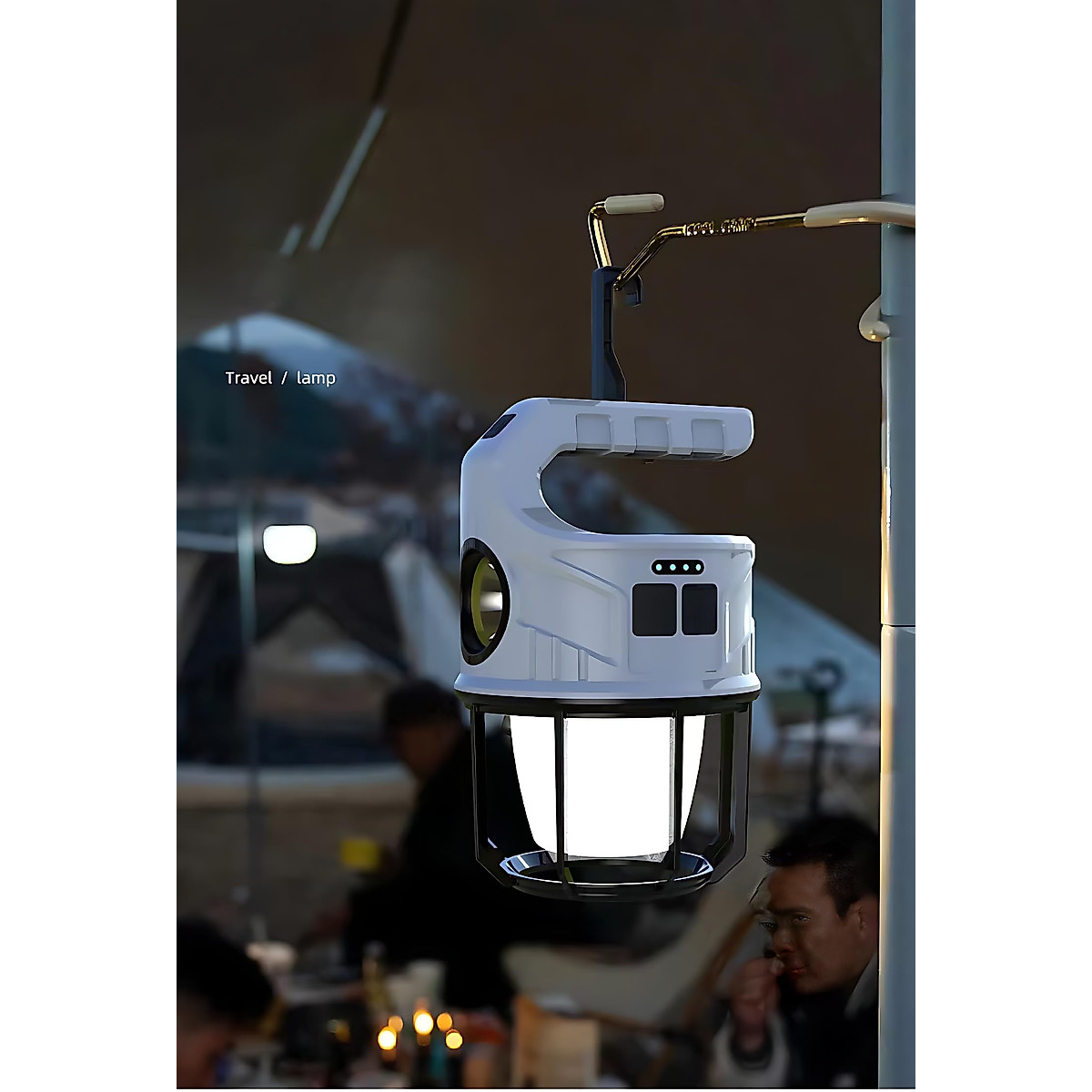 500LM, Battery Lanterns, Solar Flashlight Lantern, Solar Lanterns Outdoor Rechargeable led Light, Rechargeable Camping Lantern, IPX4 Waterproof,Emergency Power Bank, Outdoor, Hiking, Fishing