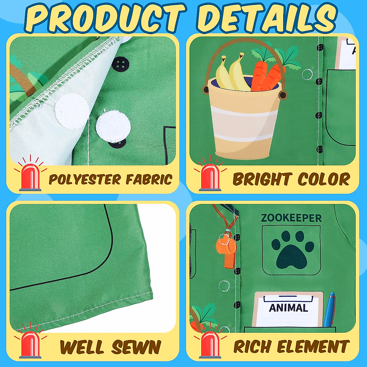 Jiuguva 12 Pcs Kids Pretend Play Costumes Firefighters Police Officers Astronauts Racers Unisex Cosplay Set(Classic)