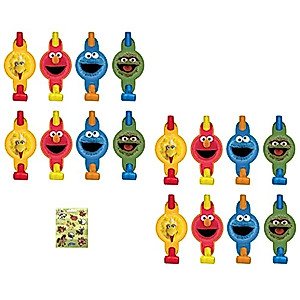 Amscan Sesame Street Birthday Party Supplies Bundle includes Party Blowout - 16 Count