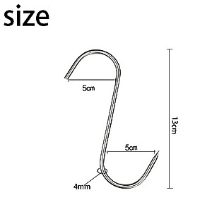 5.12inch Meat Hooks,20Pcs 304 Stainless Steel Butcher Hook Smoking Hooks,Hanging, Drying, Butchering, BBQ, Grilling，Jerky. (5.12in)