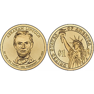 2010 P Abraham Lincoln, 25-coin Bankroll of Presidential Dollars Uncirculated