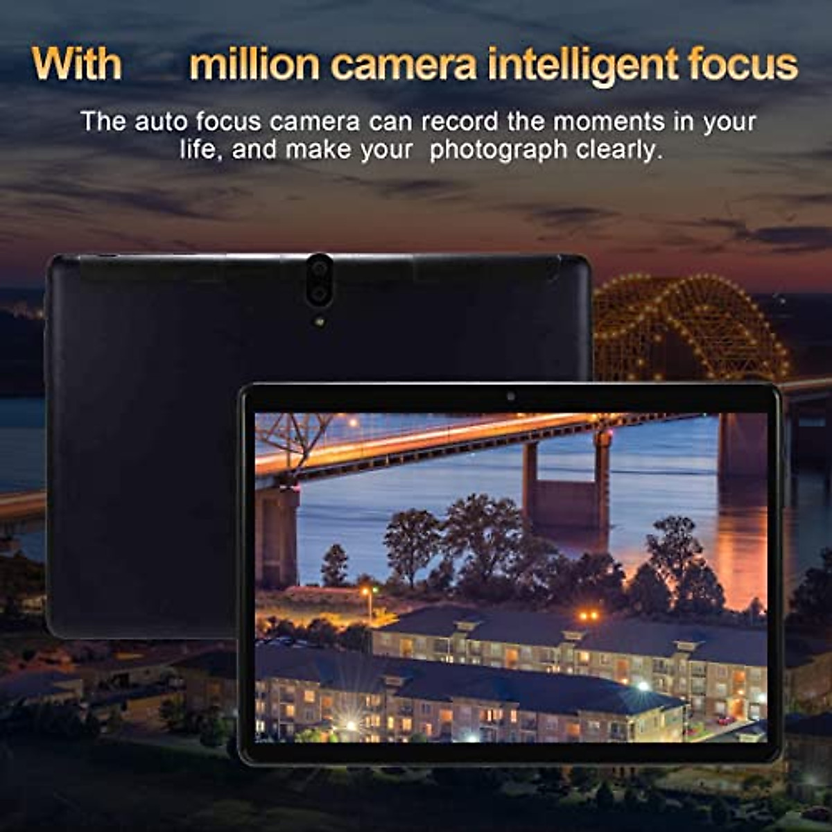 HD 10.1 Inch Android Tablet - 8-core IPS - High Definition Screen - WiFi Bluetooth Voice Call - Game Video Learning Tablet - SIM Card Communication Function 256GB (Black)