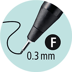 STABILO Fineliner with Cushioned F-Tip - Sensor F - Pack of 1 - Black