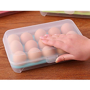 Molevet Kitchen Refrigerator Eggs Storage Box Eggs Holder Food Storage Container Storage Boxes Organizer for 15 Eggs(10 x 5.1 x 2.8inch)