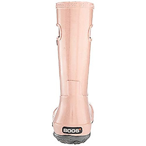 Bogs Rainboot Print Waterproof Rain Boot, Glitter-Rose Gold, 2 US Unisex Little Kid