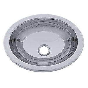 Ambassador Marine Oval Stainless Steel Round Bottom Ultra Mirror Polished Finish Sink, 13 1/4-Inch Long x 10 1/2-Inch Wide x 5 1/4-Inch Deep