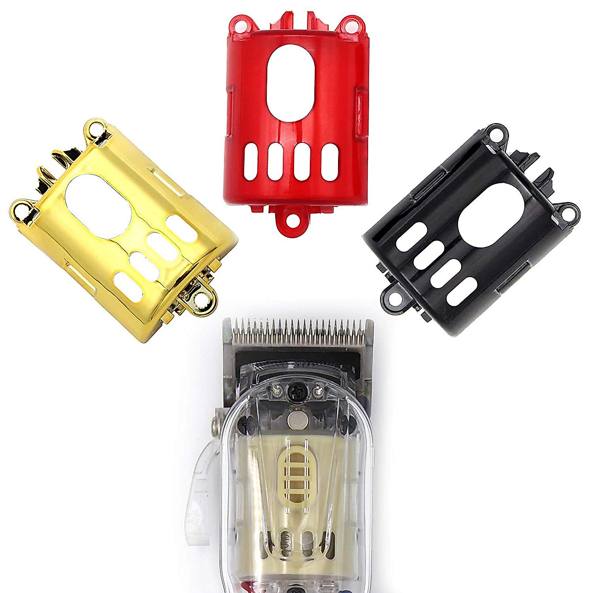 Anrom Hair Clipper Accessories DIY 3PCS, Dial Button, Switch, Motor Cover Replacement Parts for Wahl 5-Star Series Magic Clip Clipper # 8148, 8591 (Red)