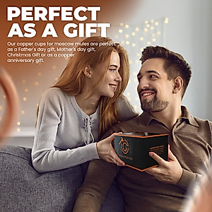 Moscow Mule Cups Set of 4 | 100% Pure Copper Food Safe 16oz Copper Cups with 4X Copper Straws and 1x Copper Jigger - Premium Moscow Mule Mugs