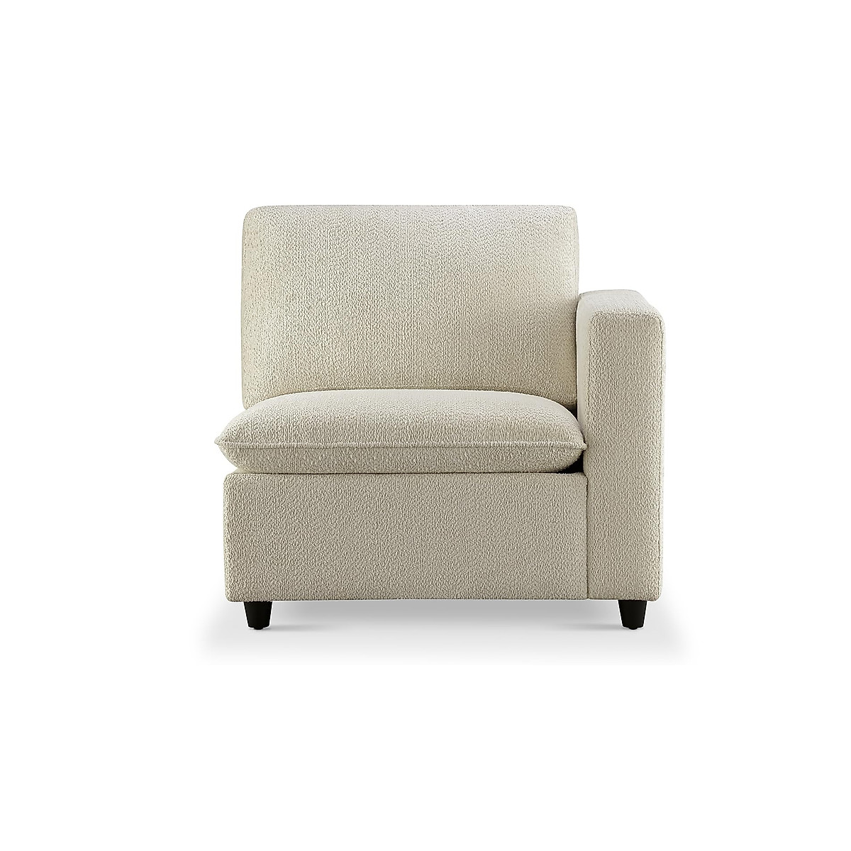 CHERS Sectional Couches for Living Room, 95" Cloud Modular Sectional Sofa with Ottoman, Modern Fabric Upholstered L Shaped Couch with Convertible Chaise, 3 Seater, Natural