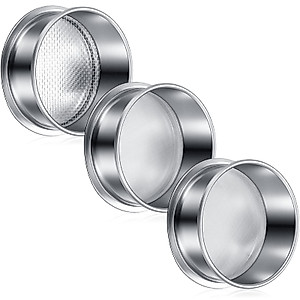 3 Pcs 304 Stainless Lab Sieves 4 Inch Diameter Test Sieve 200 Mesh 0.074 Mm, 50 Mesh 0.355 Mm, 10 Mesh 2 mm Aperture Mesh Sieve for Industrial Laboratory Sifting